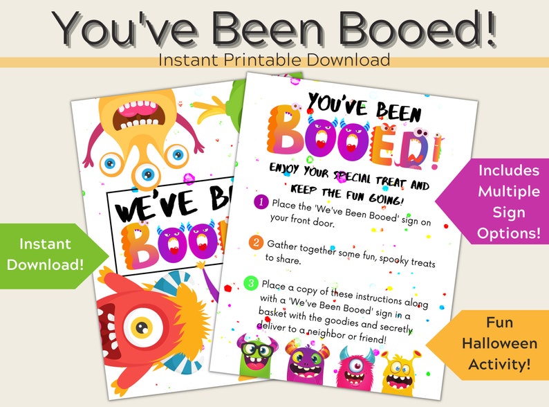 You've Been Booed Printable Halloween Activity Halloween Printable - Etsy