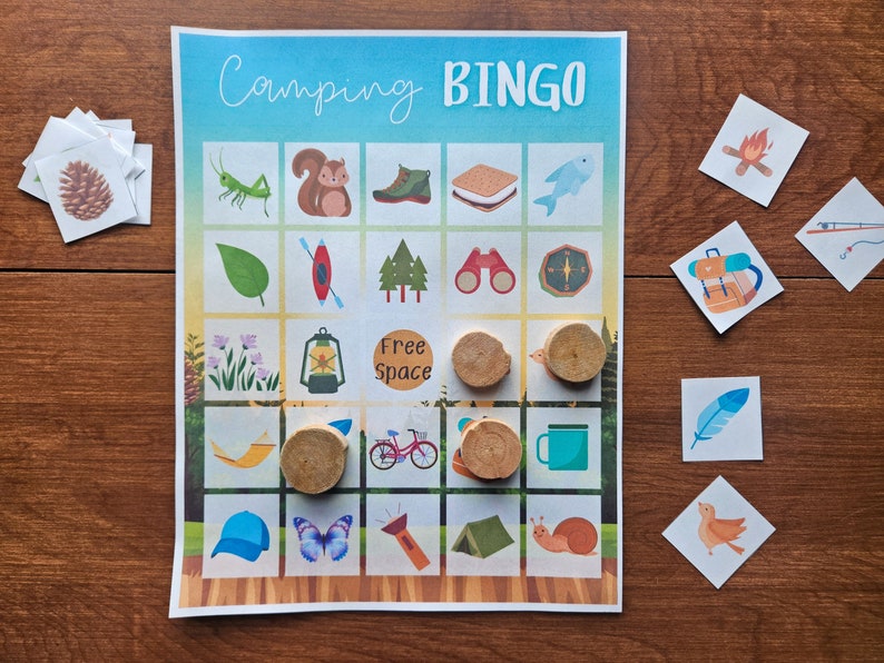 Camping Bingo Camping-themed Bingo Camping Game for Kids Nature Bingo ...