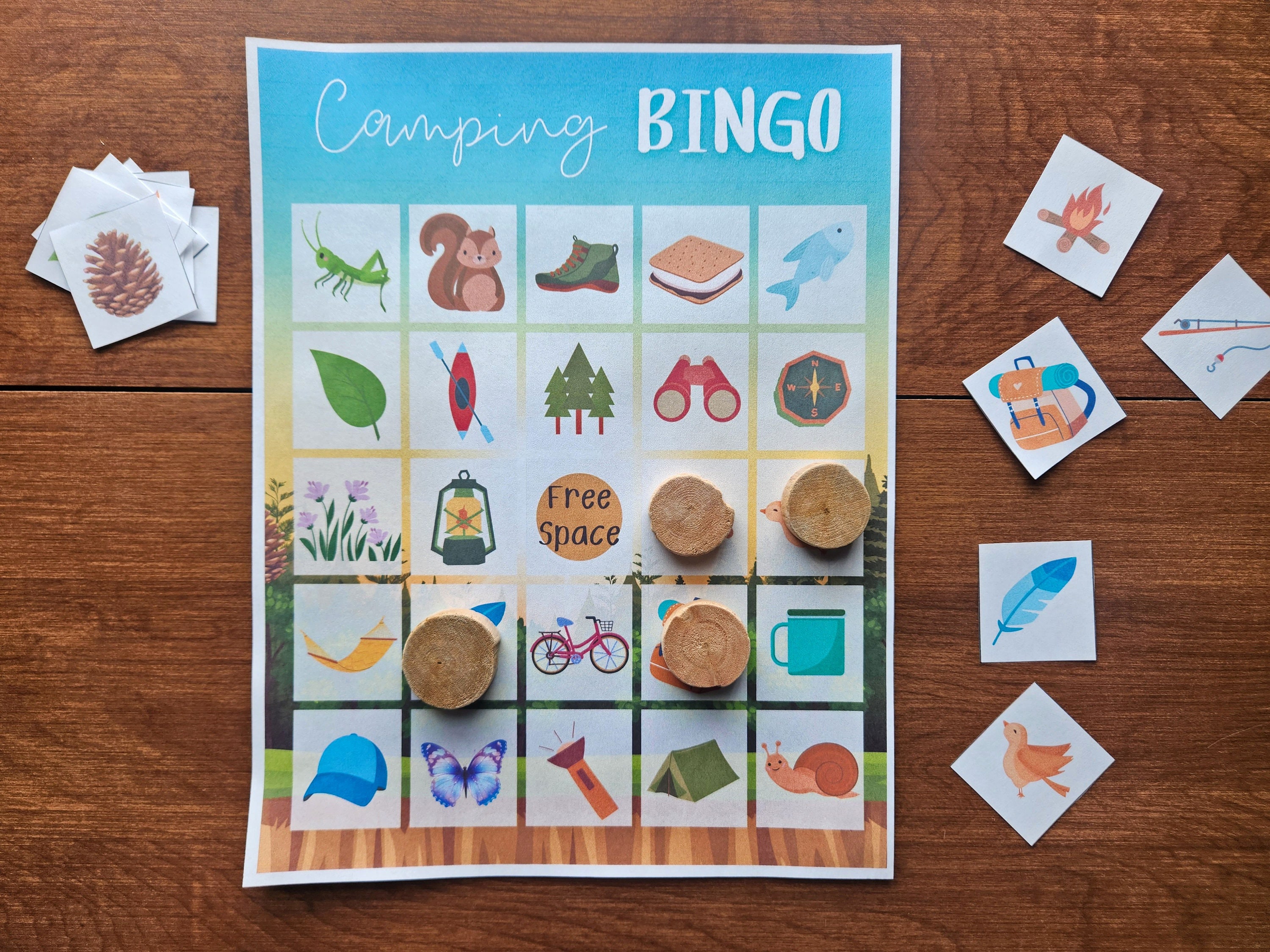 Camping Bingo Camping-themed Bingo Camping Game for Kids Nature Bingo ...