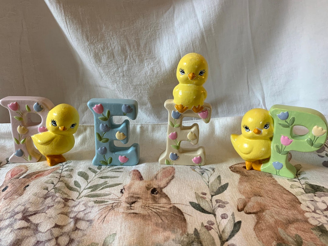 Hand-painted Ceramic PEEP Chick Set - Etsy