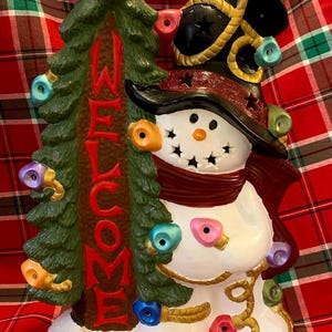 Welcome Snowman Sign - Etsy