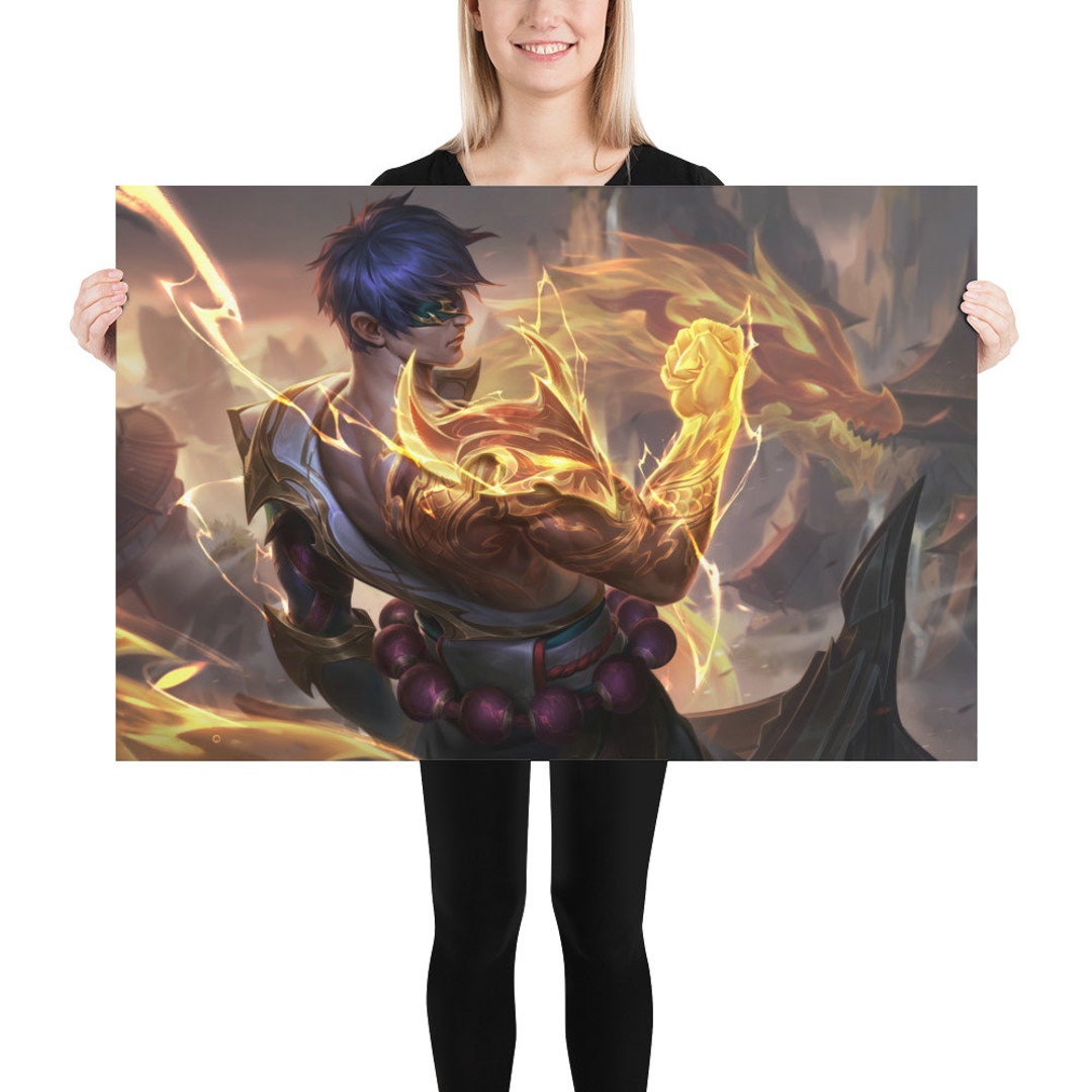 Dragon Fist Lee Sin Mythic Splash Art Poster League of Legends 12K Res ...