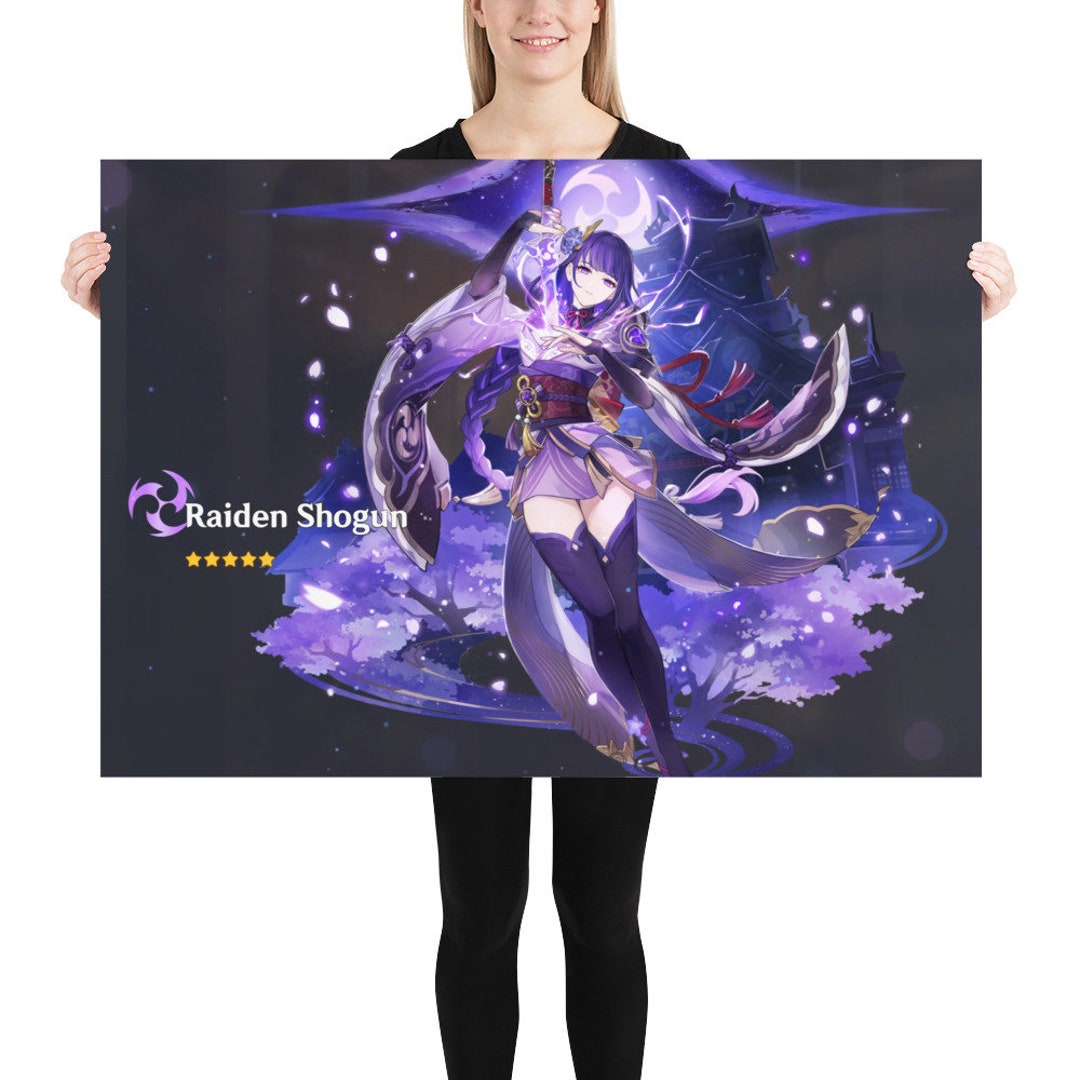 Raiden Shogun Wish Art Matte Poster Genshin Impact 12K - Etsy