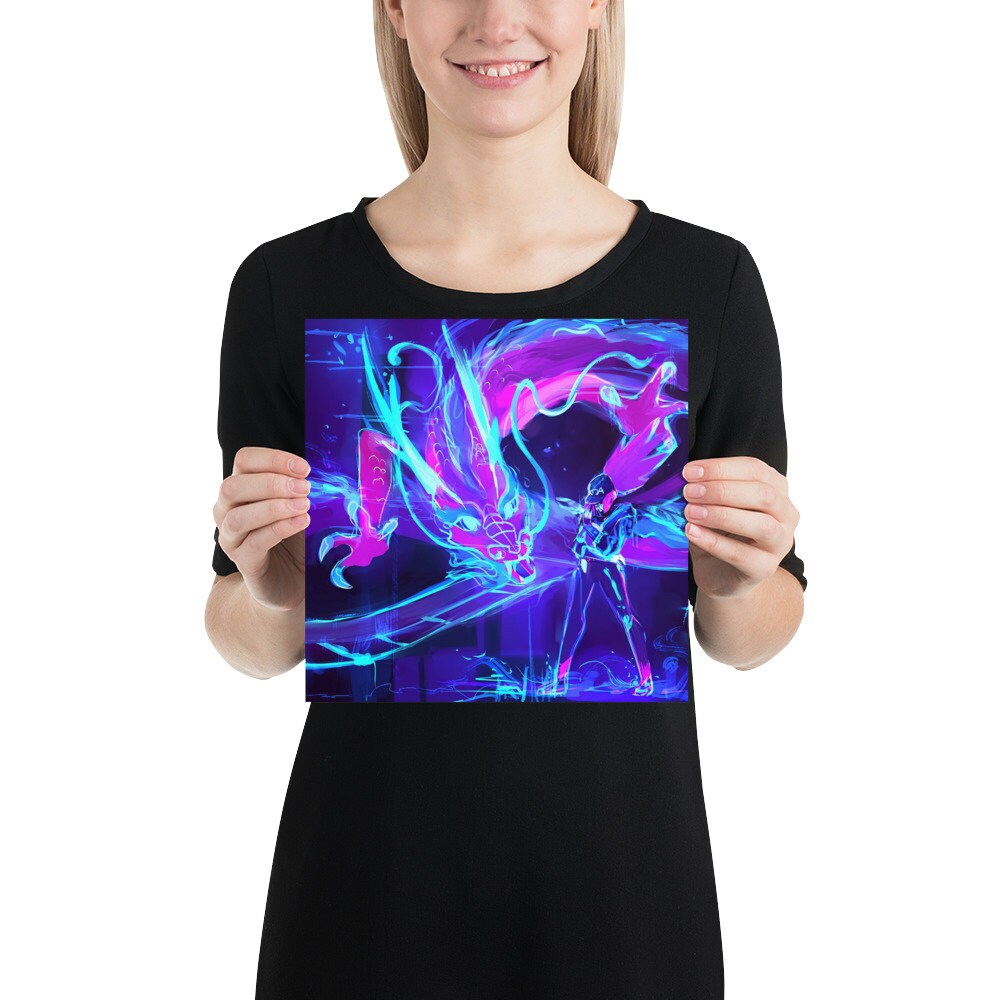 KDA Akali Dragon Paint Poster - League of Legends - 12K Res - Etsy