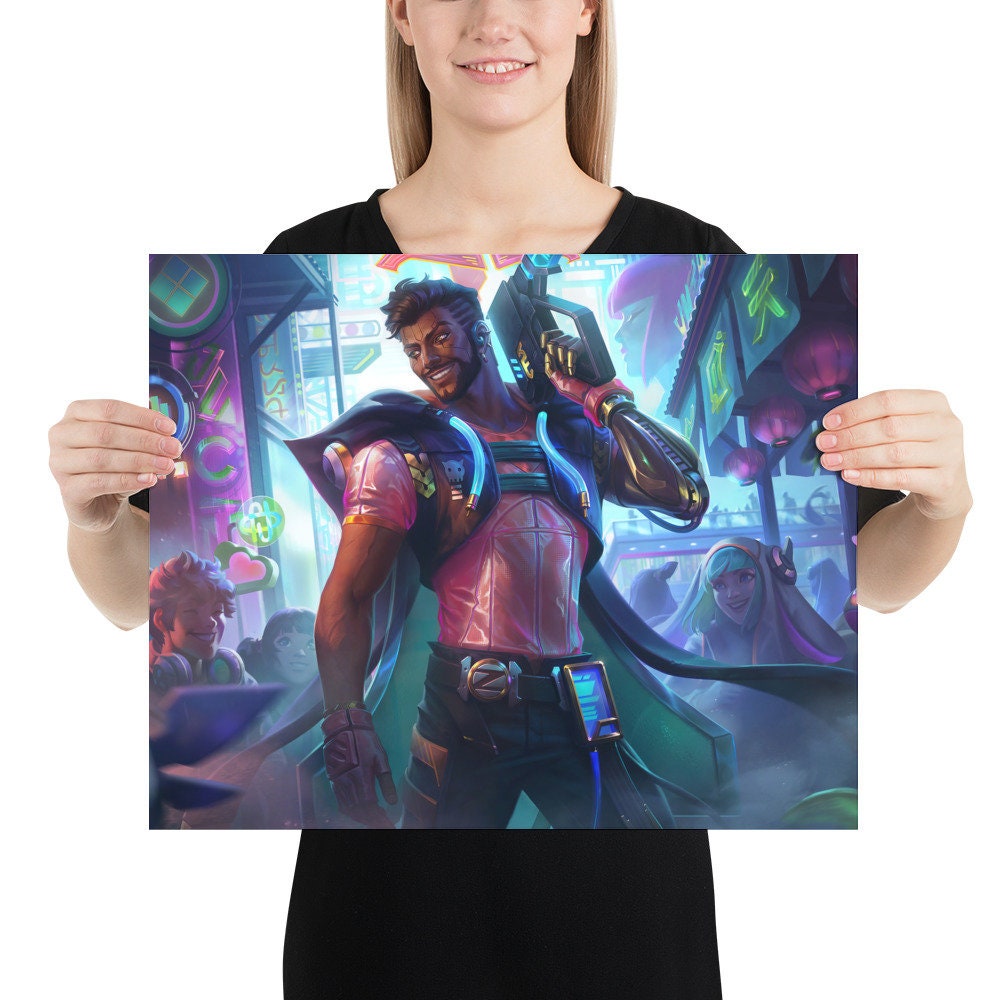 Cyber Pop Akshan Splash Art Poster League of Legends 12K Res - Etsy