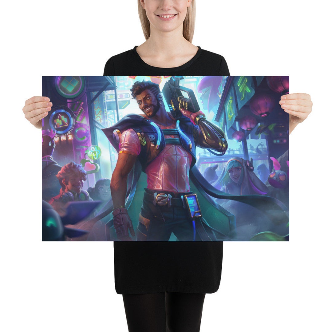Cyber Pop Akshan Splash Art Poster - League of Legends - 12K Res - Etsy