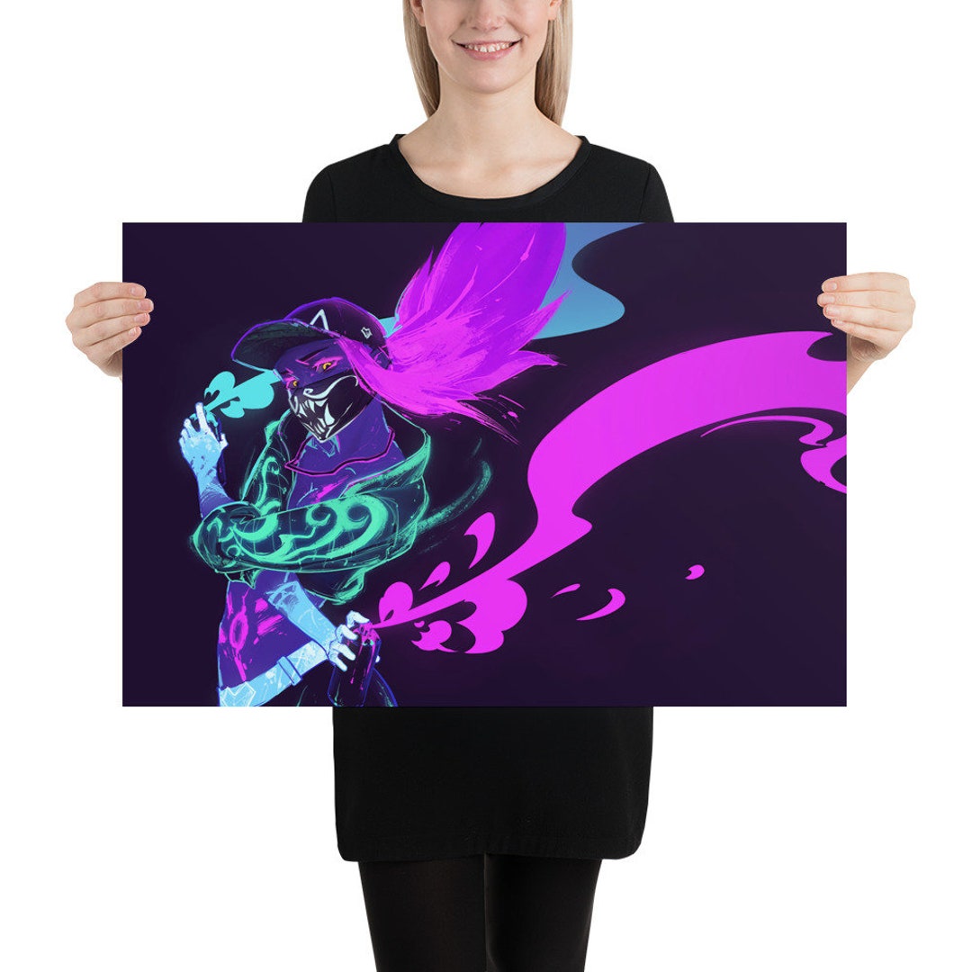 KDA Akali Spray Paint Poster - League of Legends - 12K Res - Etsy