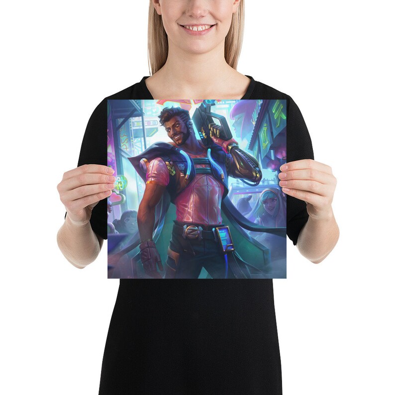 Cyber Pop Akshan Splash Art Poster League of Legends 12K Res - Etsy ...