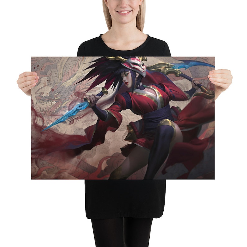Blood Moon Akali Splash Art Poster - League of Legends - 12K Res - Etsy