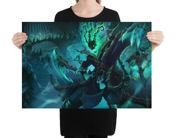 Blood Moon Aatrox Splash Art Poster League of Legends 12K - Etsy