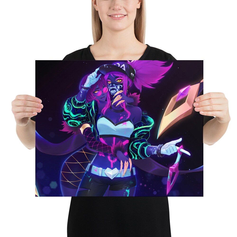 KDA Akali Evelynn Poster League of Legends 12K Res - Etsy