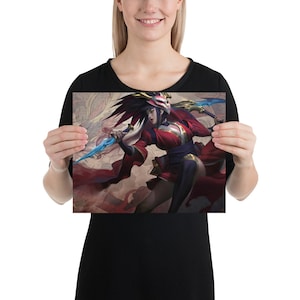 Blood Moon Akali Splash Art Poster League of Legends 12K Res - Etsy