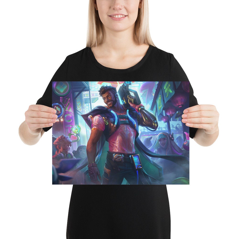 Cyber Pop Akshan Splash Art Poster League of Legends 12K Res - Etsy