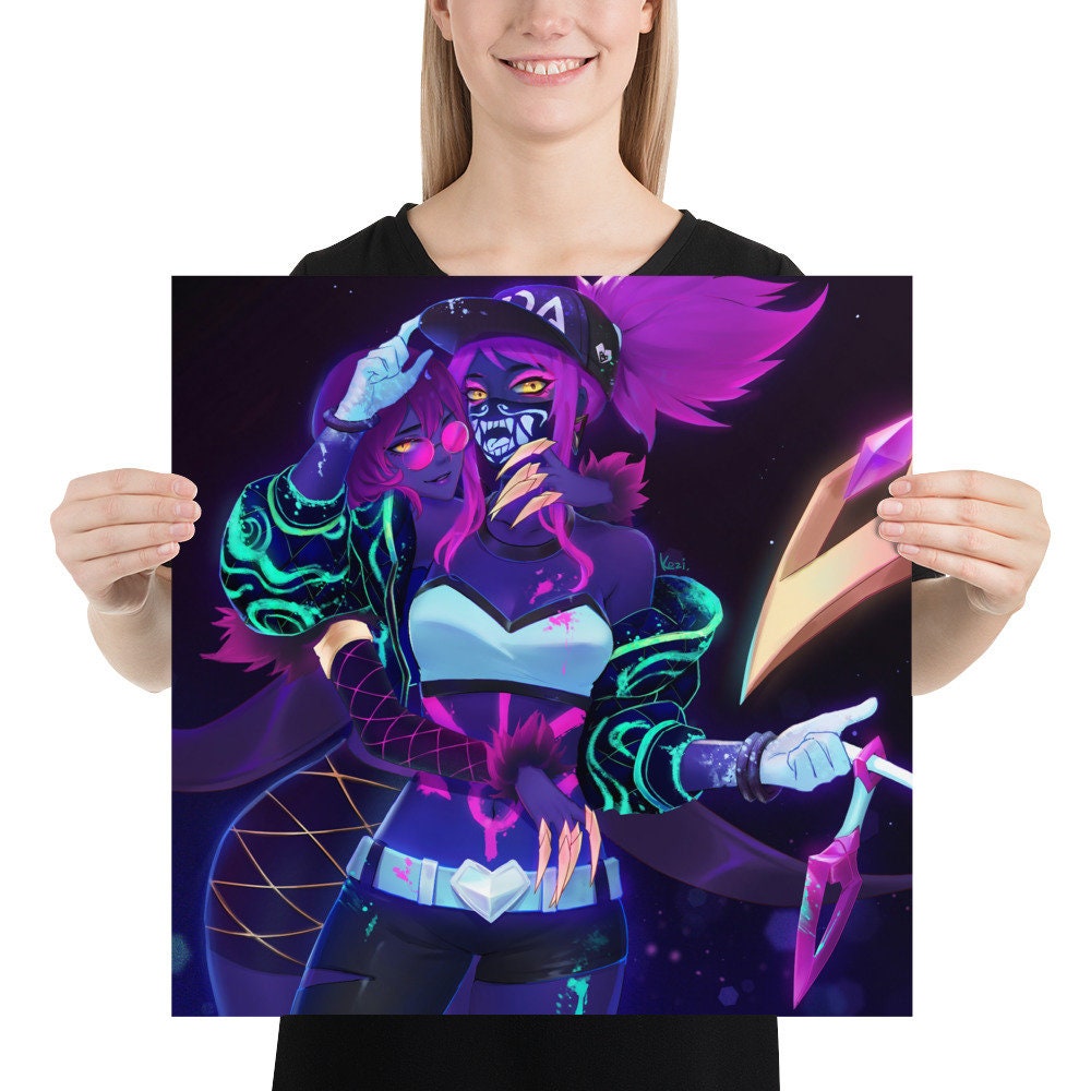 KDA Akali Evelynn Poster League of Legends 12K Res - Etsy