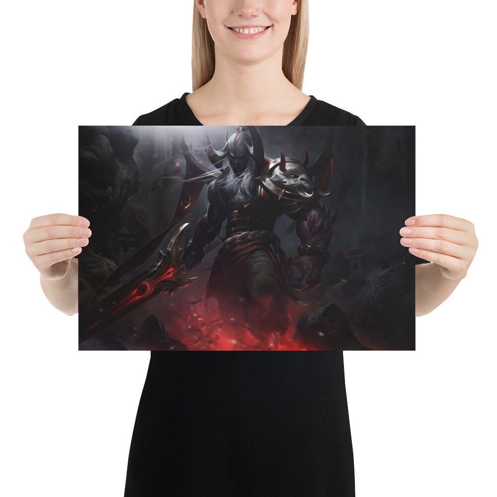 Blood Moon Aatrox Splash Art Poster League of Legends 12K Res - Etsy