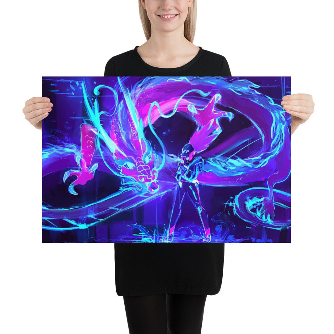 KDA Akali Dragon Paint Poster - League of Legends - 12K Res - Etsy