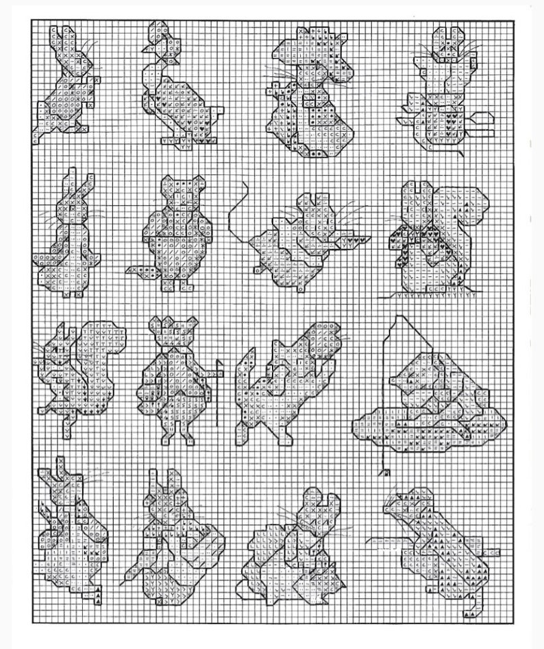 Vintage Beatrix Potter Peter Rabbit Miniatures Counted Cross Stitch 90s ...