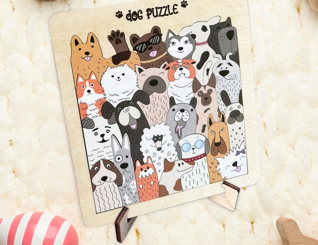 Dogs Wooden Tetris, Brain Teaser, Kids Games, Puzzle With Custom Text ...