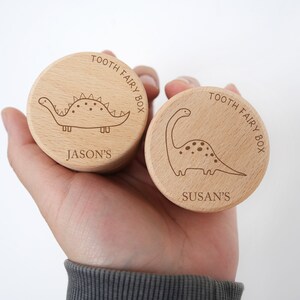 Cute Dinosaur Baby's First Tooth Box, Custom Tooth Keepsake Box With ...