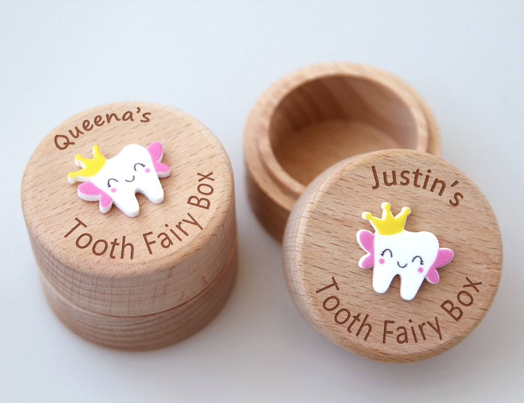 Tooth Fairy Keepsake Box, Personalized Beech Wood Box, Custom Tooth ...