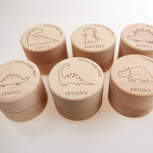 Cute Dinosaur Baby's First Tooth Box, Custom Tooth Keepsake Box With ...