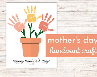 Mother's Day Printable Handprint Craft for Kids and Babies - Etsy