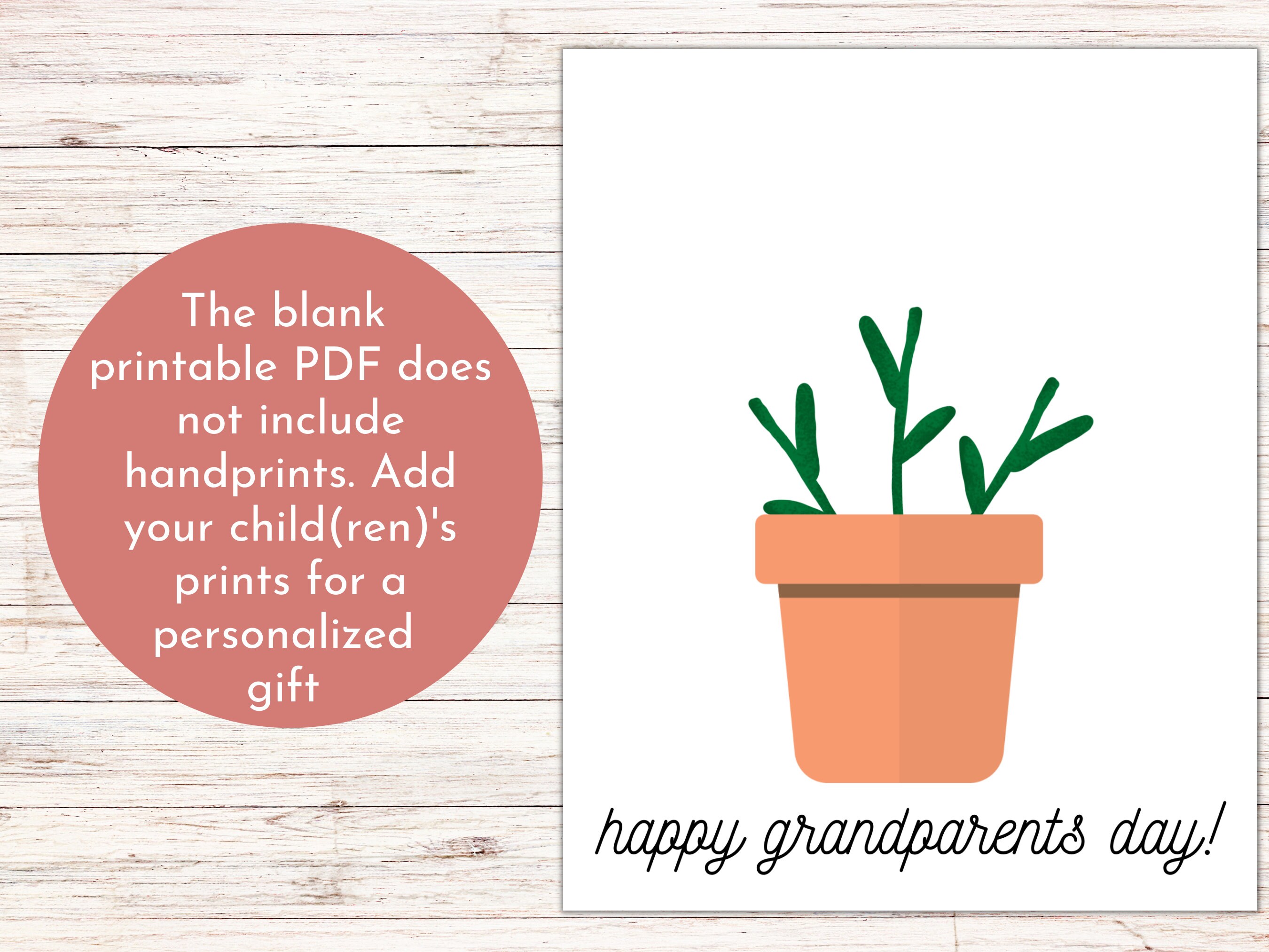 Grandparents Day Printable Handprint Flower Pot Craft for Multiple ...