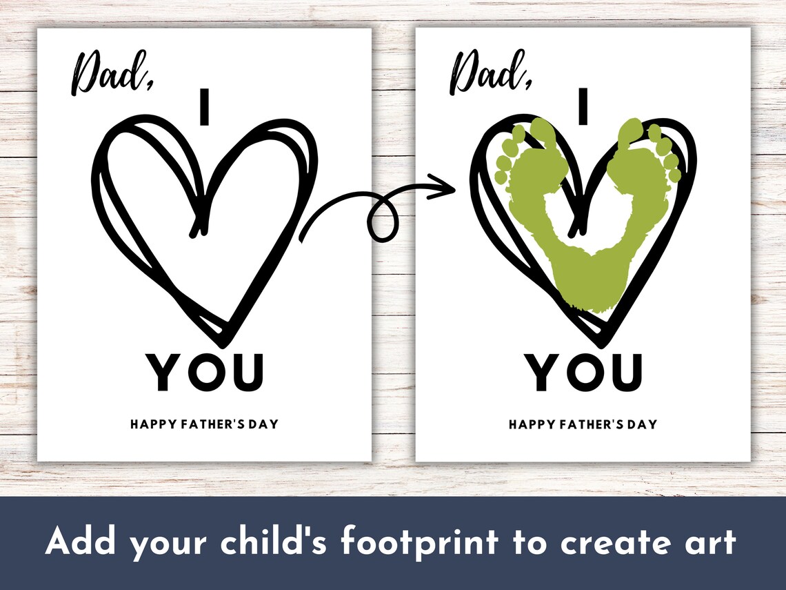 Father's Day Printable Footprint Craft for Kids & Babies | I Heart You ...