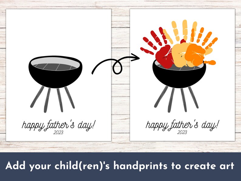 Father's Day Printable Handprint Craft for Kids & Babies | Grill Lover ...