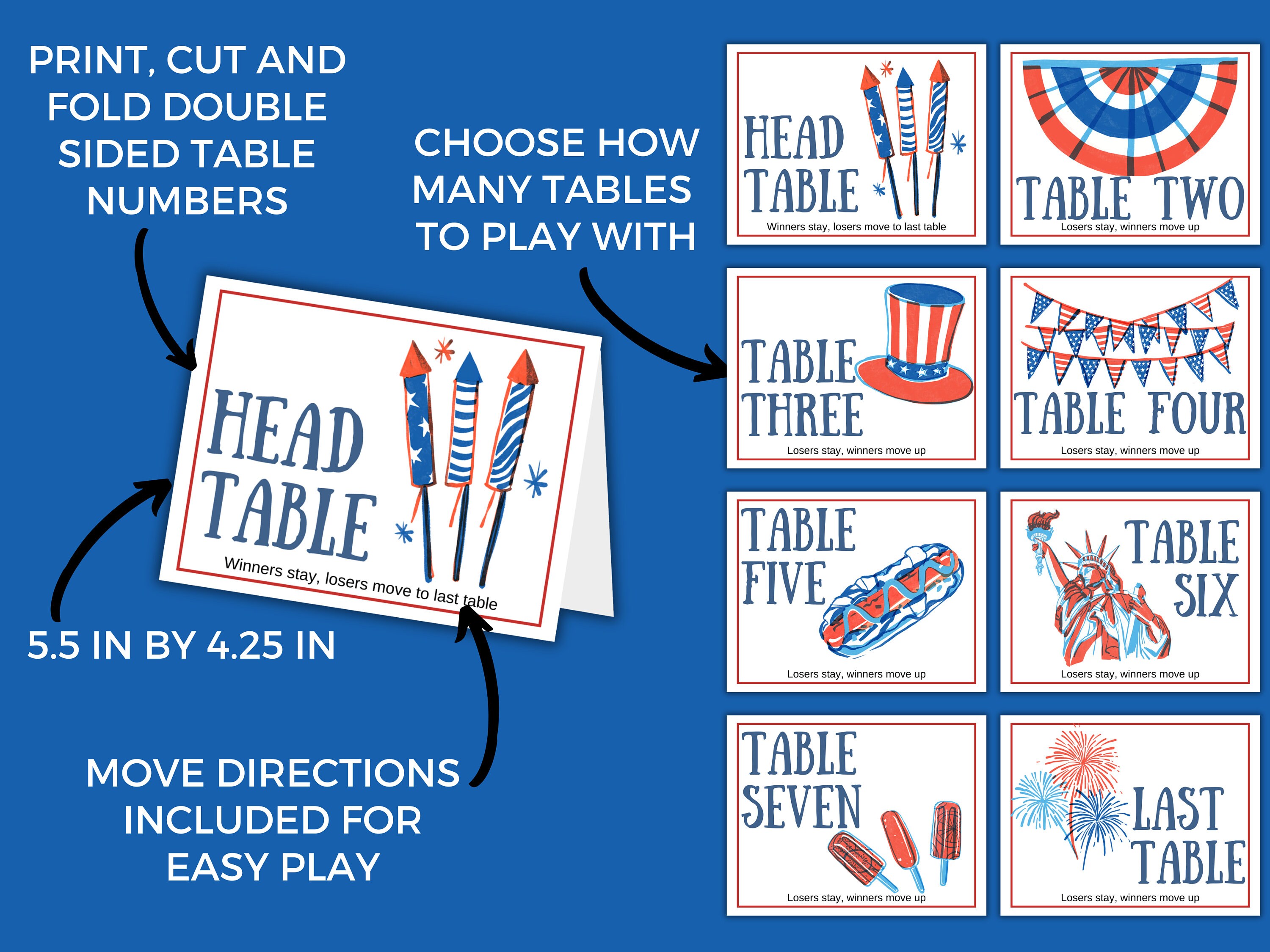 Printable Fourth of July Bunco Score Sheets | Patriotic America Bunco ...