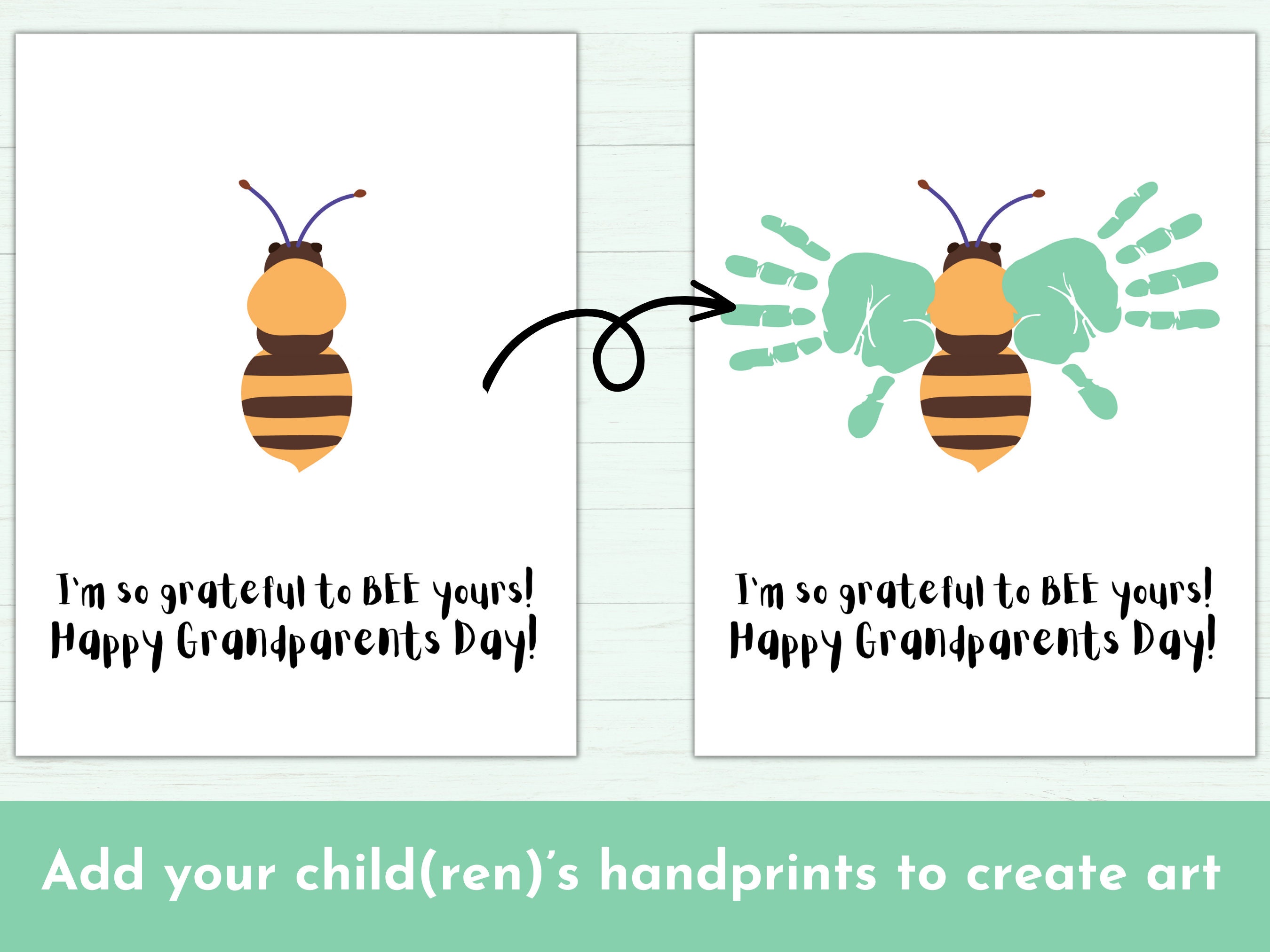 Grandparents Day Printable Handprint Footprint Craft for Kids & Babies ...