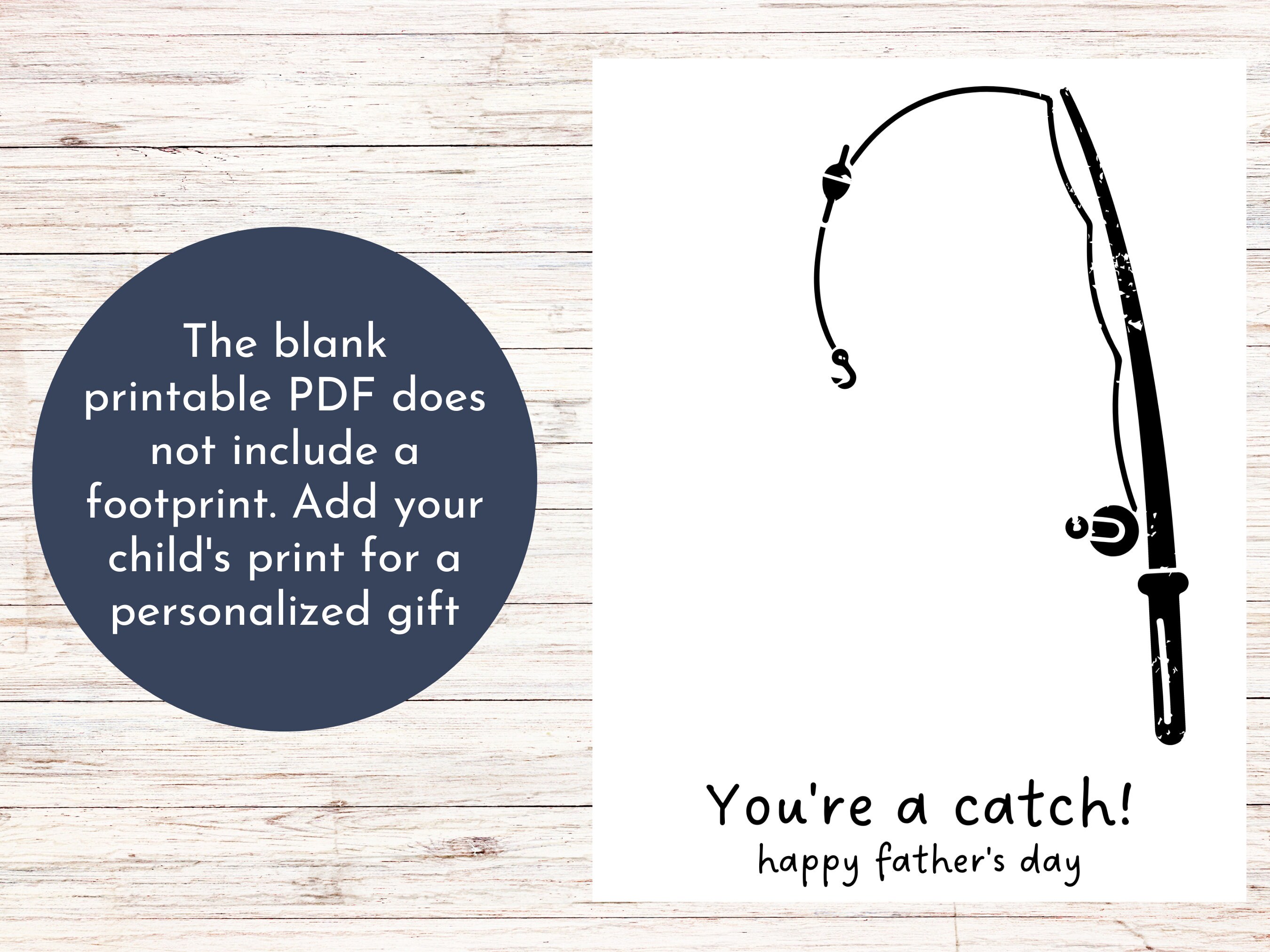 Father's Day Printable Fish Footprint Craft for Kids & Babies | Fishing ...