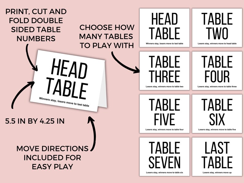 Minimalist Bunco Score Sheets | Black and White Bunco Cards | Plain ...