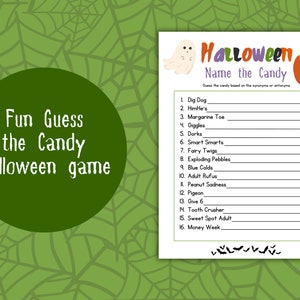 Printable Halloween Guess the Candy Game | Digital Download Halloween ...
