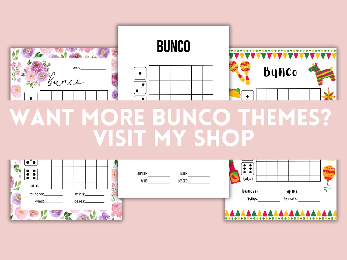 Printable Cinco De Mayo Bunco Score Sheets Fiesta Bunco Cards May Bunco ...