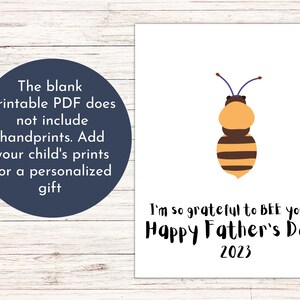 Father's Day Printable Handprint Bee Craft for Kids & Babies | DIY Gift ...