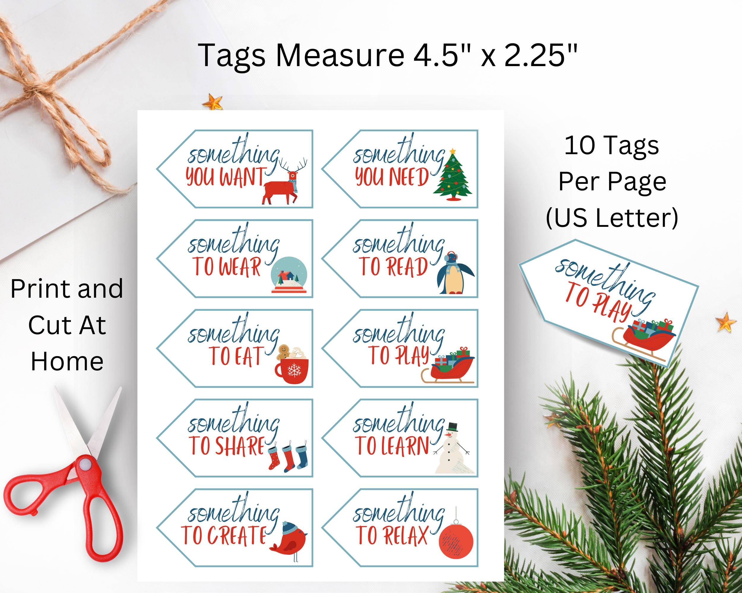 Printable Want Need Wear Read Gift Tags | Something You Want Christmas ...