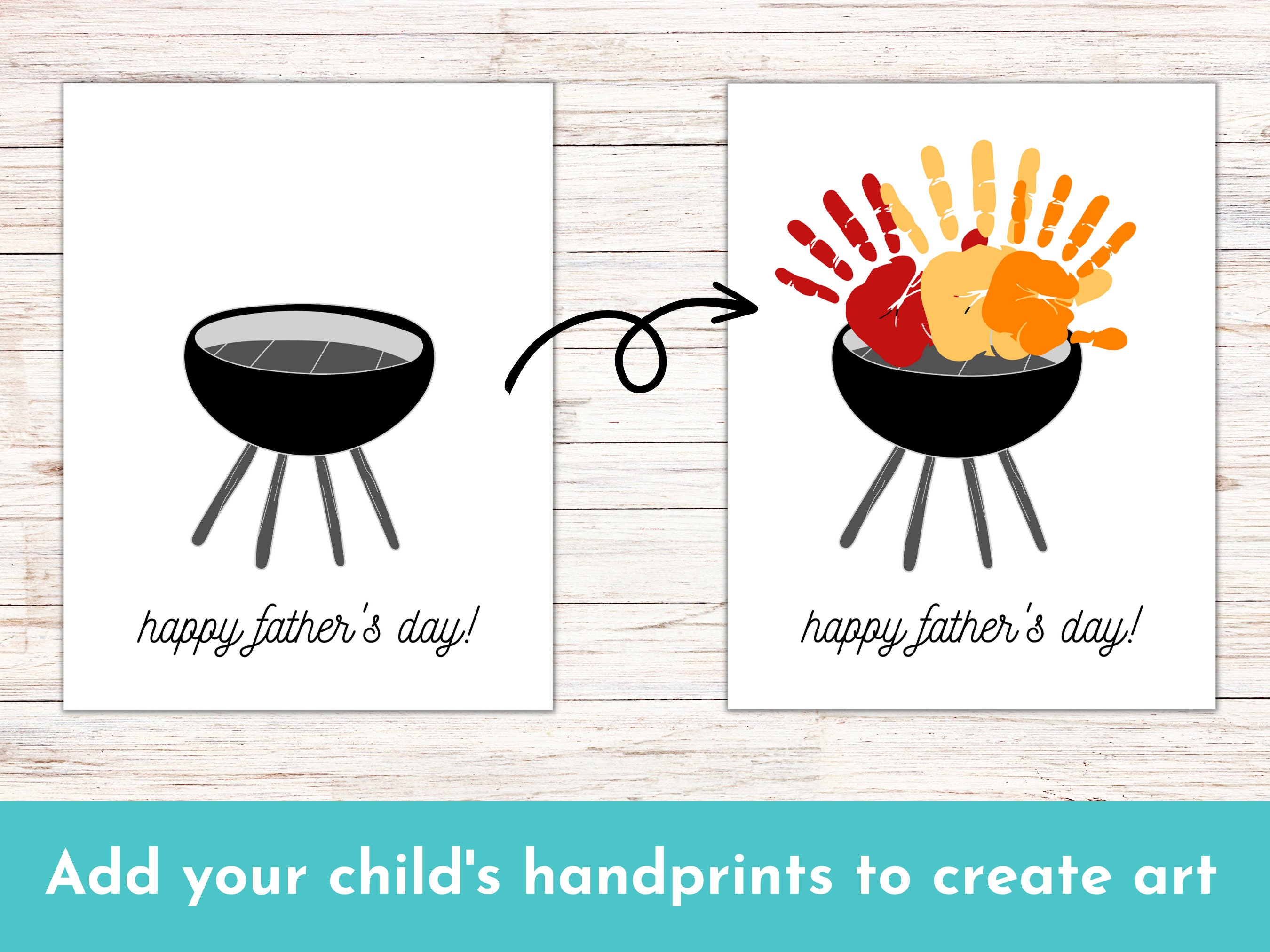 Father's Day Printable Handprint Craft for Kids & Babies Bundle ...