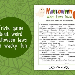 Printable Halloween Weird Laws Trivia Game | Digital Download Halloween ...