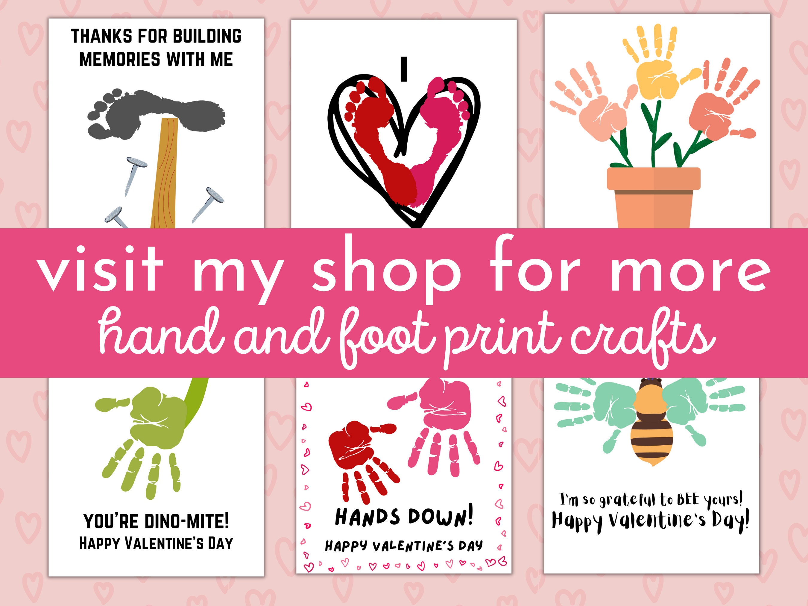 Valentine's Day Printable Handprint Flower Bouquet Craft for Multiple ...