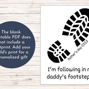 Following in Dad's Footsteps Father's Day Printable Footprint Craft for ...