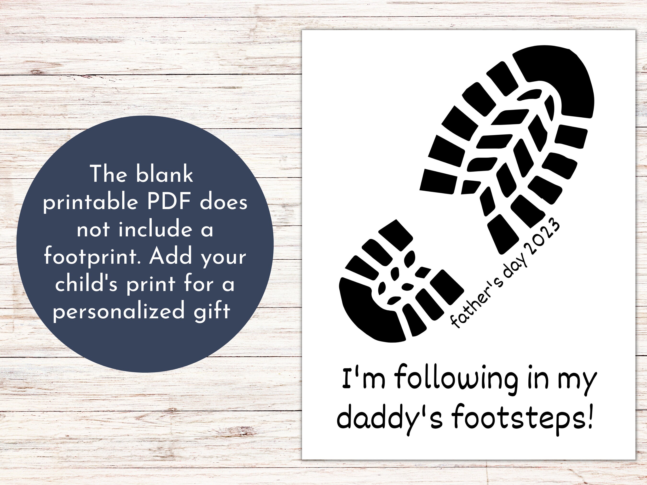 Following in Dad's Footsteps Father's Day Printable Footprint Craft for ...