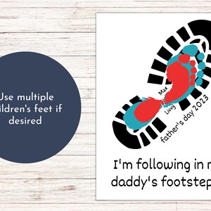 Following in Dad's Footsteps Father's Day Printable Footprint Craft for ...