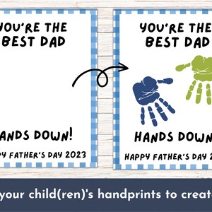 Father's Day Printable Handprint Craft for Kids & Babies | Best Dad ...
