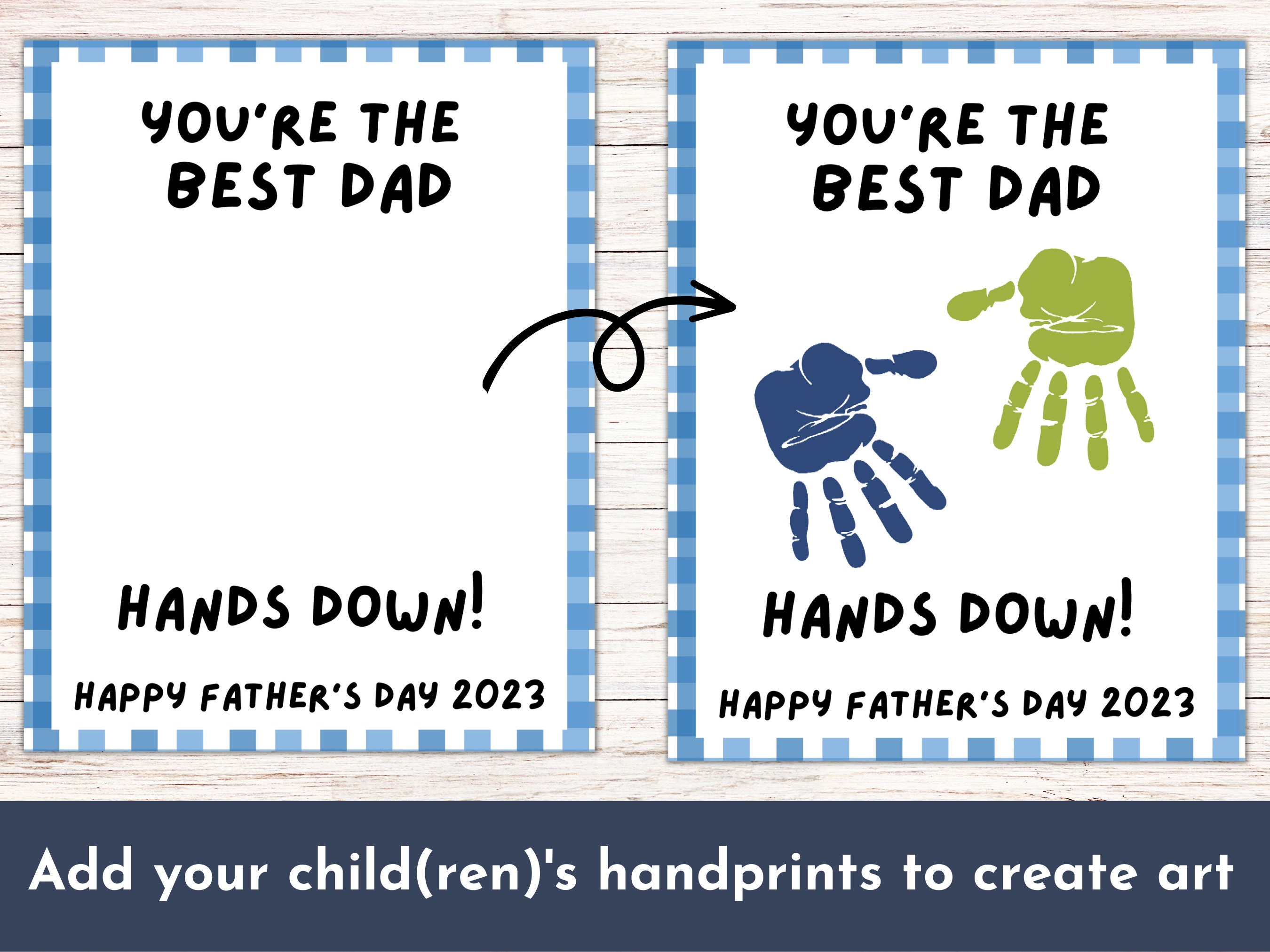 Father's Day Printable Handprint Craft for Kids & Babies Best Dad Hands ...