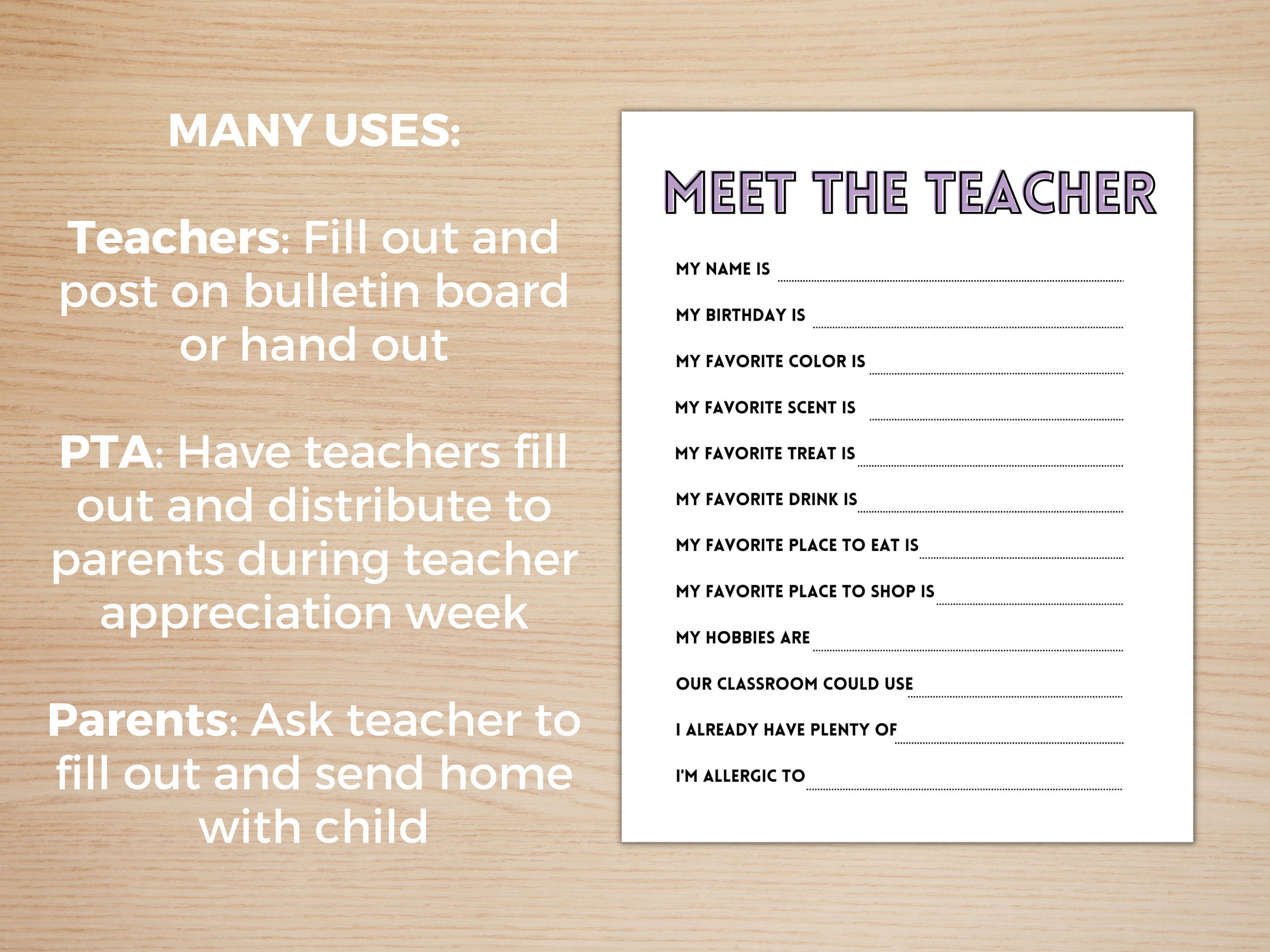 Conozca al maestro imprimible / Encuesta de agradecimiento a los ...