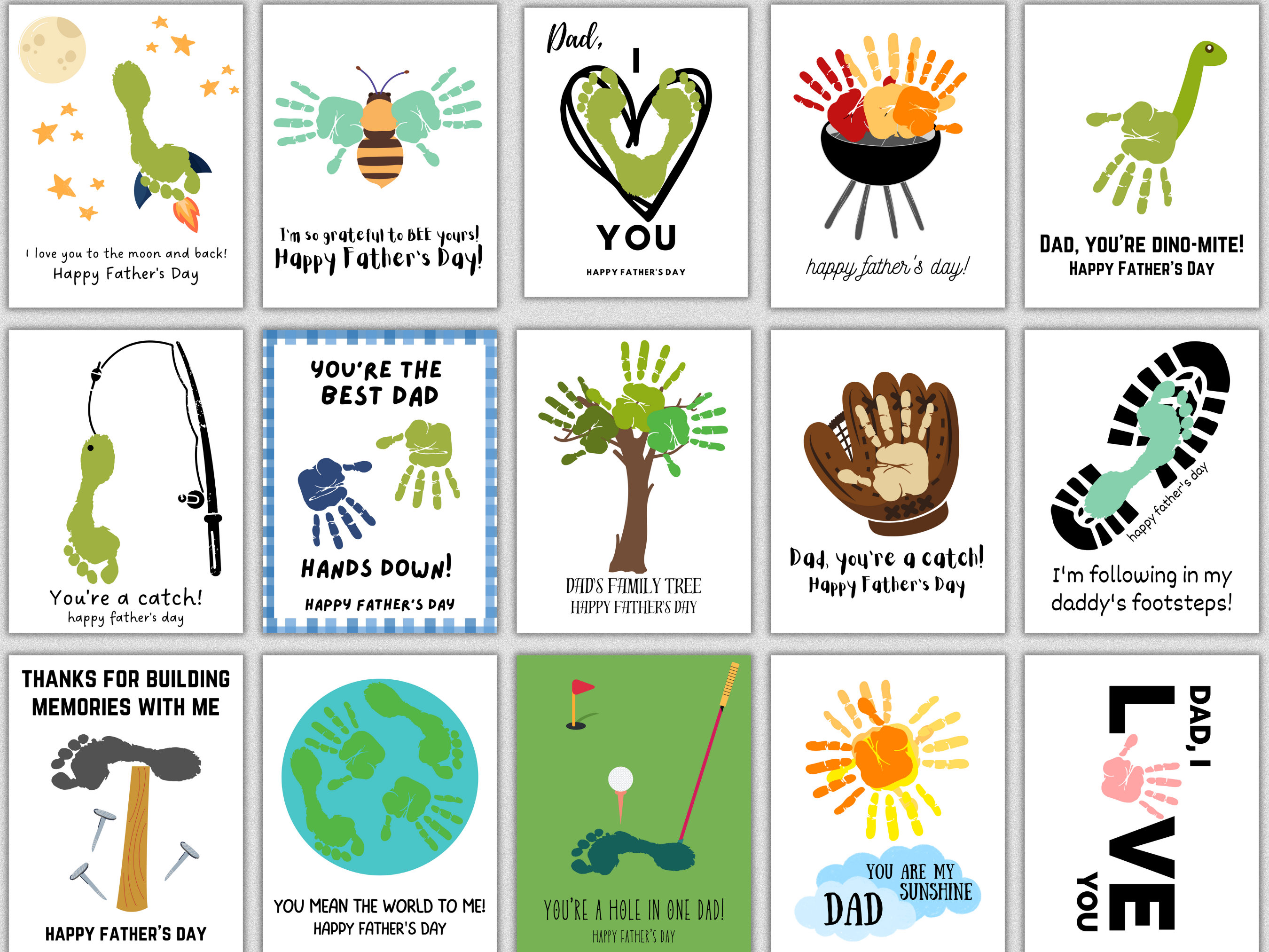 Father's Day Printable Handprint Footprint Craft for Kids & Babies ...