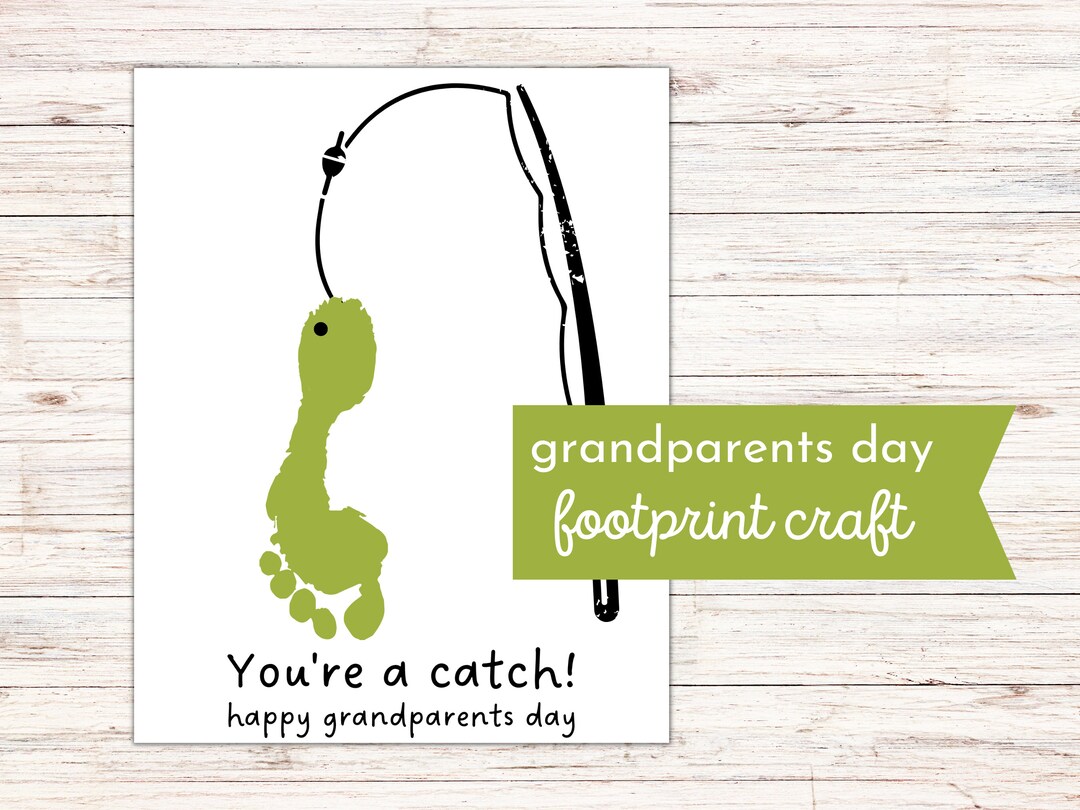Grandparents Day Printable Fish Footprint Craft for Kids & Babies ...