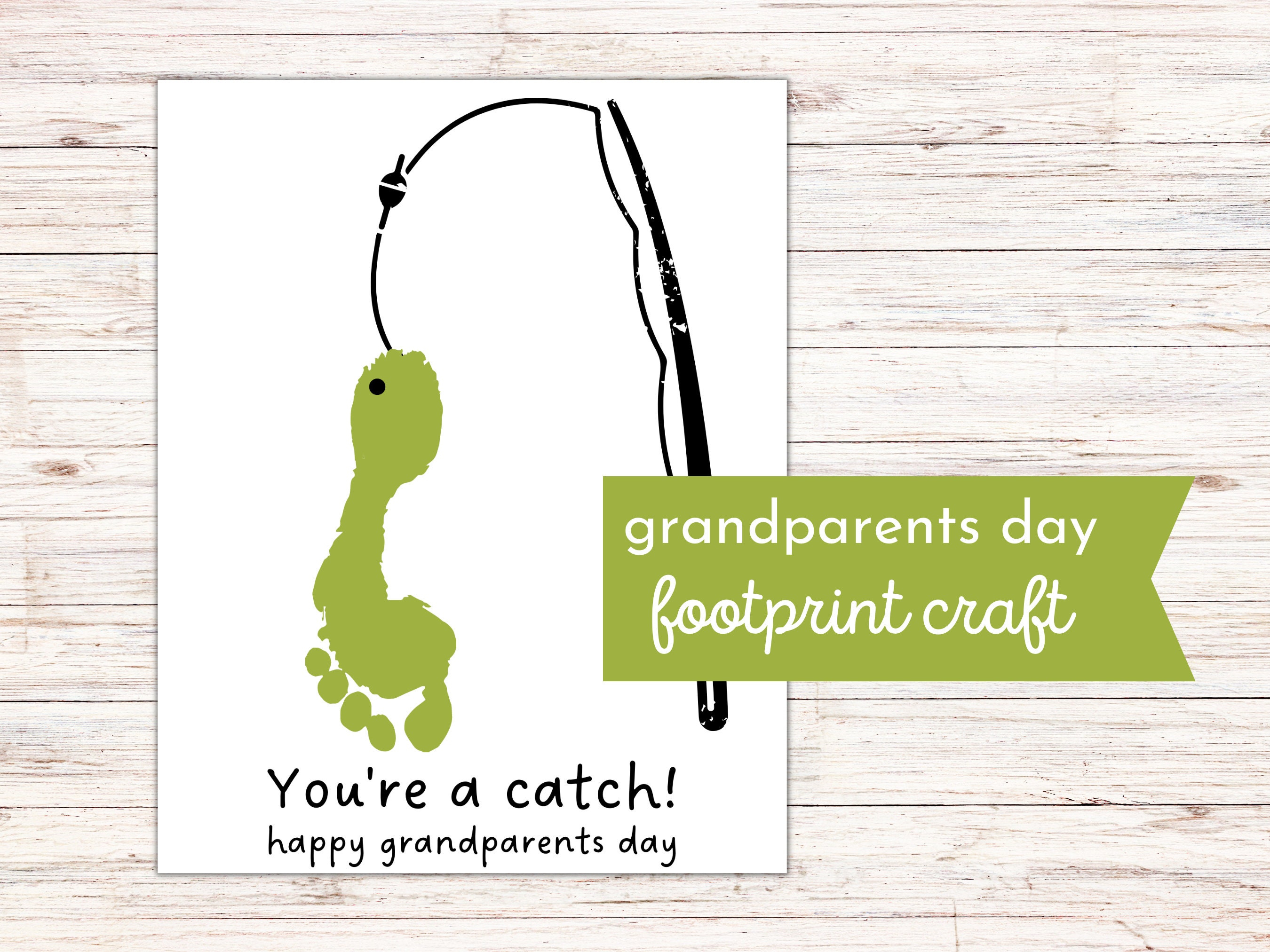Grandparents Day Printable Fish Footprint Craft for Kids & Babies ...