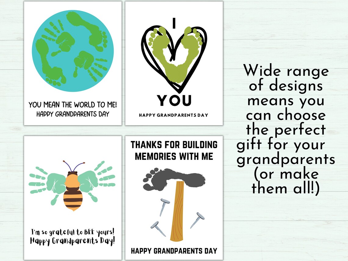 Grandparents Day Printable Handprint Footprint Craft for Kids & Babies ...